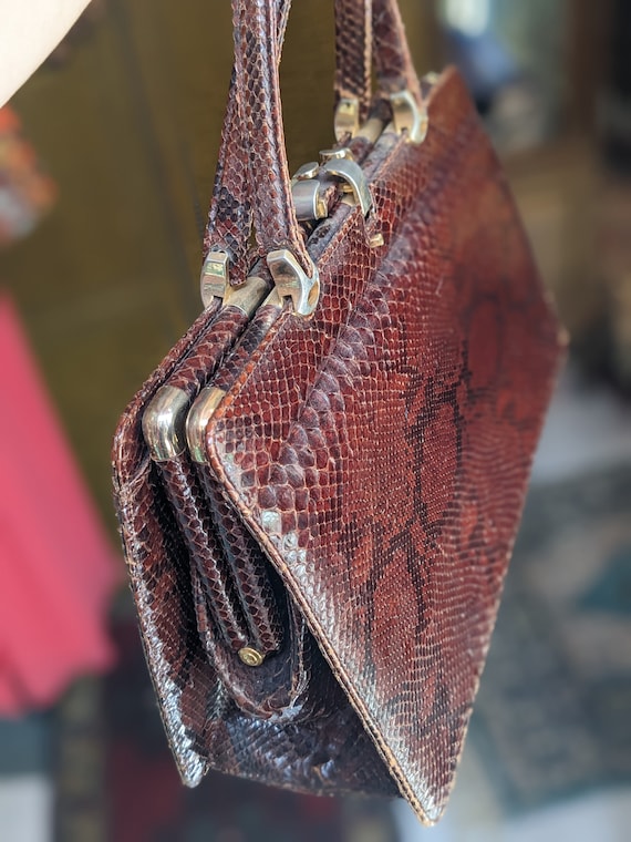 Antique Vintage Bag Genuine Python Snakeskin and smal… - Gem