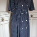 Vintage RODIER 60s Printed Summer Dark Blue Dress - Etsy