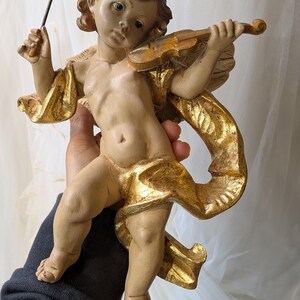 Vintage Pair of Angels, Clay Angels, Putti Angel With Gilding, Cherub ...