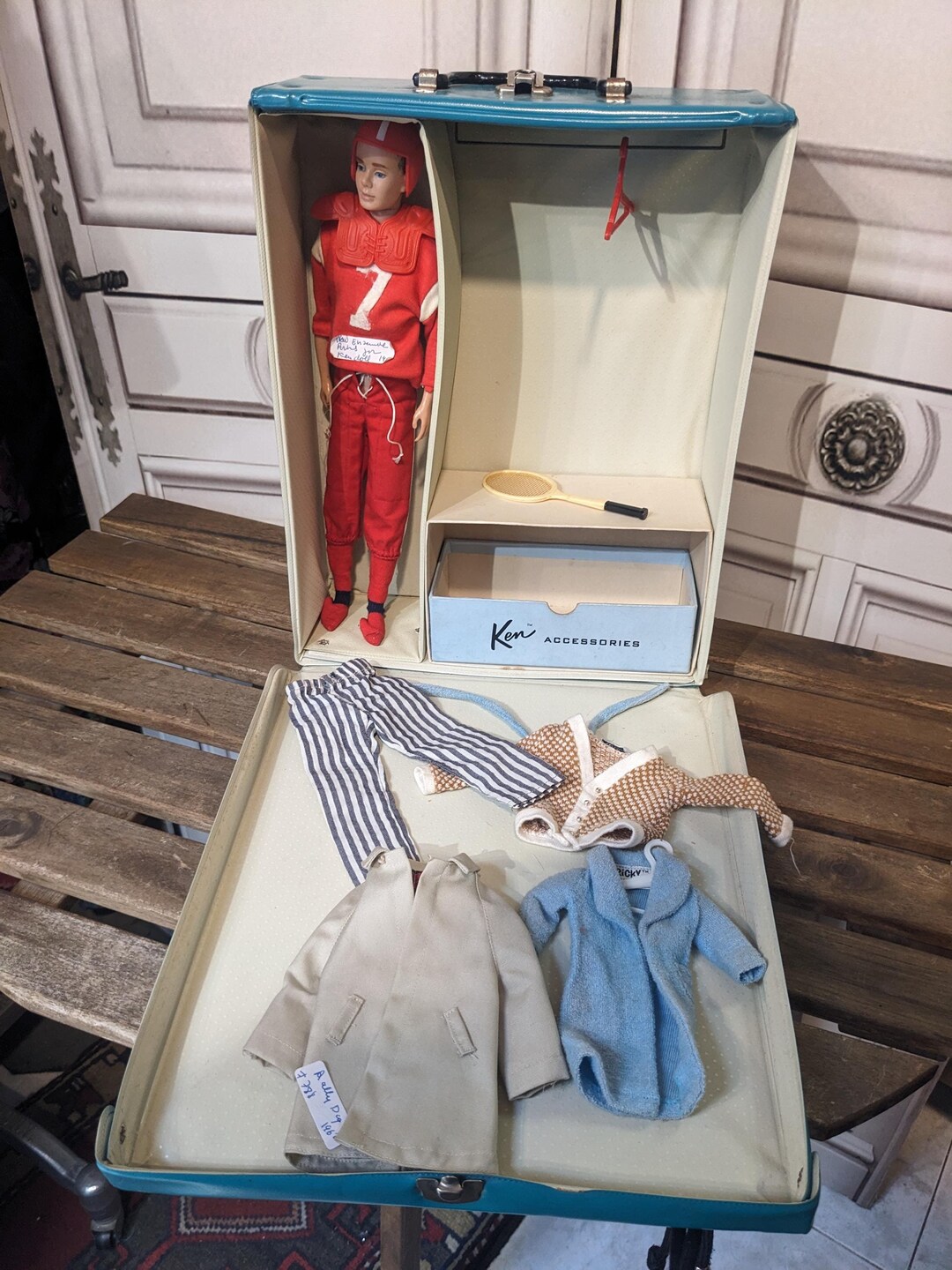 Vintage Ken Doll Case Lot Brown Hair Ken Doll and Assorted Clothing ...