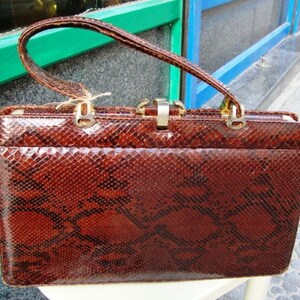 Antique Vintage Bag Genuine Python Snakeskin and Small Purse / Vintage ...