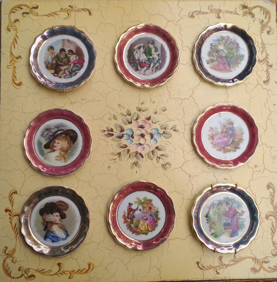 Set of 8 Vintage Miniature Porcelain Plates/ Porcelain Plate Made in ...