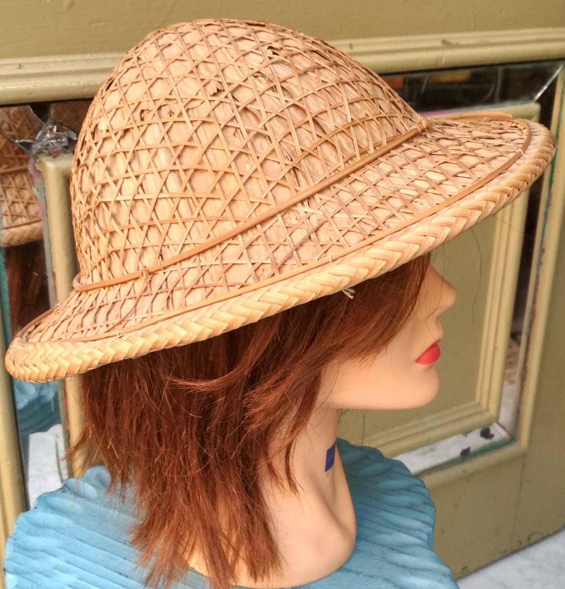 Antique Asian Hat / Chinese Hat. Woven Bamboo Hat. Colonial - Etsy