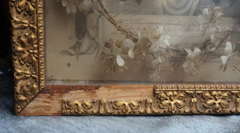 Antique Wardrobe Ornate Gold Frame With Mariee Crown // Wall - Etsy