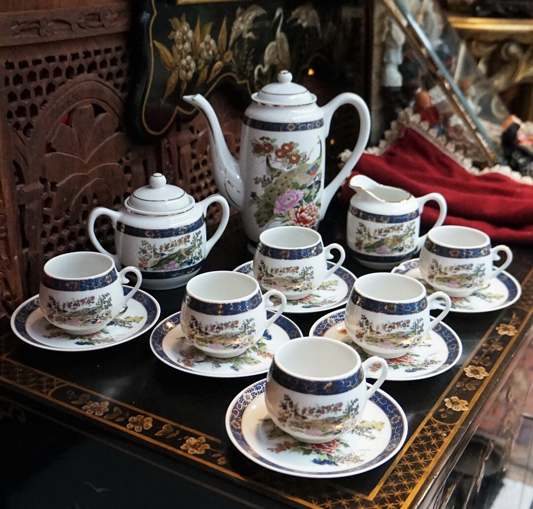 Vintage Japanesse Coffee Set Geisha // Asian Tea Set // Tableware - Etsy