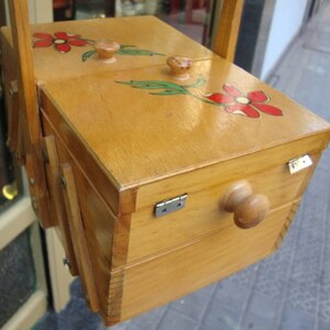 Vintage Wooden Sewing Storage Box / Dress-makers/ Tailors Box Retro ...