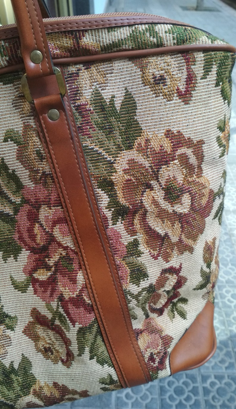 Tote Tapestry Fabric Bag Vintage/ WEEKENDER Overnight Carry on - Etsy