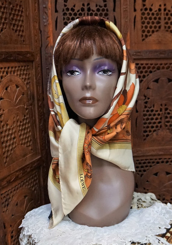 Vintage Loewe vase Italy Silk Scarf // Silk Scarf , m… - Gem