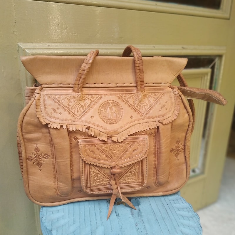 Moroccan Leather Bag - Etsy