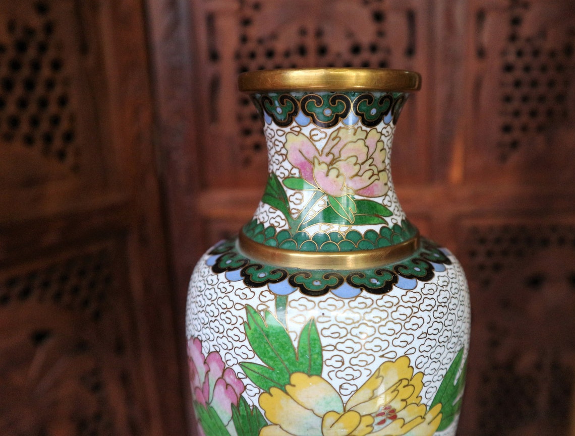 Jingfa Vase Chinese Cloisonné Enamel Flower Vintage | Etsy