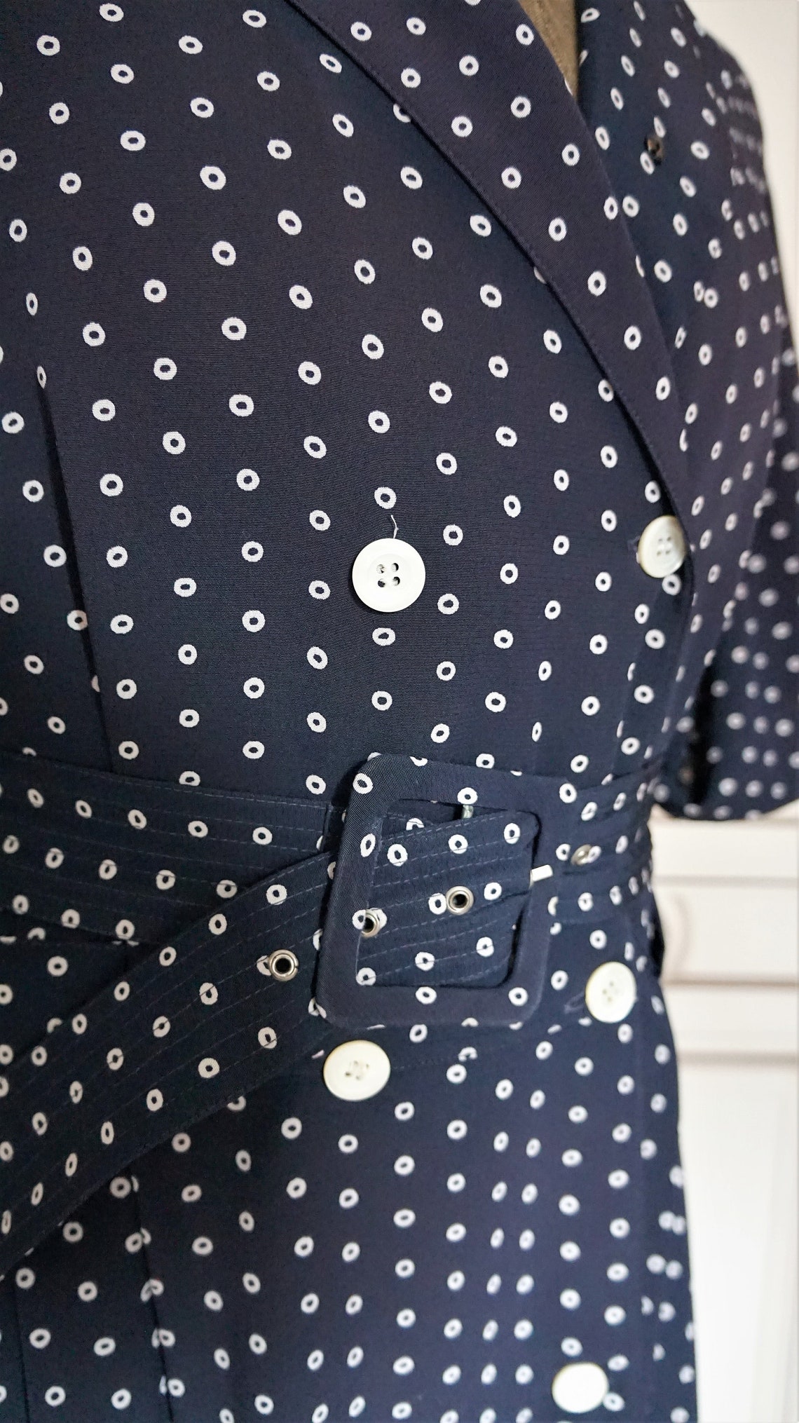 Vintage RODIER 60s Printed Summer Dark Blue Dress - Etsy