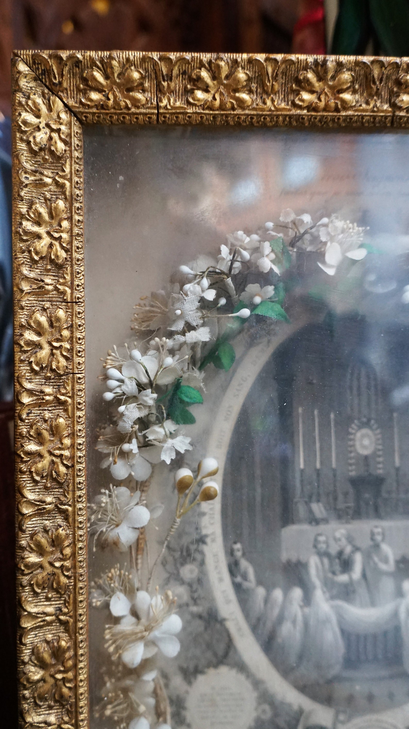 Antique Wardrobe Ornate Gold Frame With Mariee Crown // Wall - Etsy