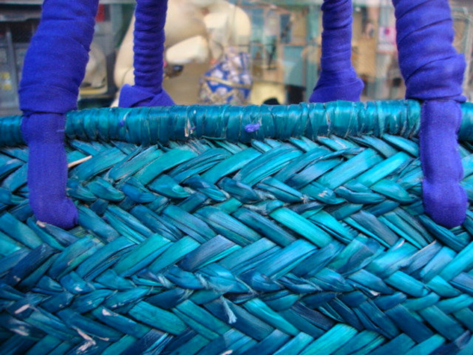 Large Handwoven Straw Bag Colorful /straw Beach Tote/ Green - Etsy