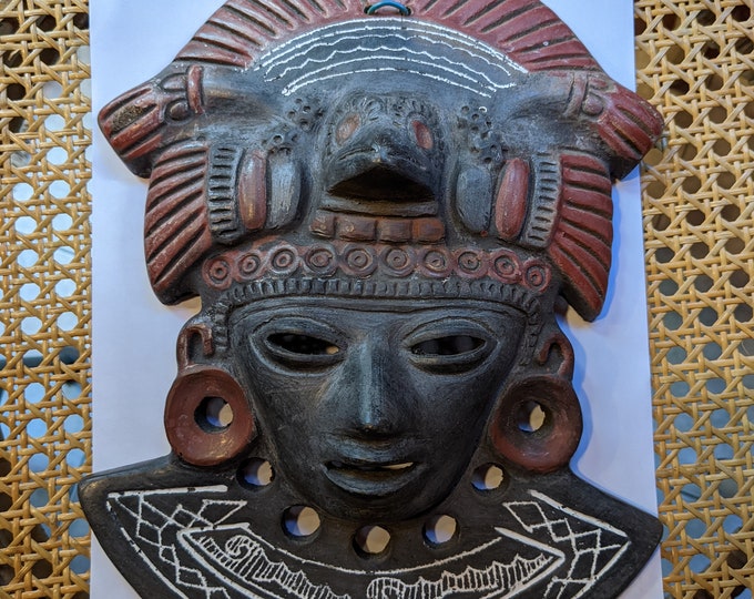 Aztec Terracota God Mask // Sun God, Clay Mask, Teracotta Mask, Aztec ...