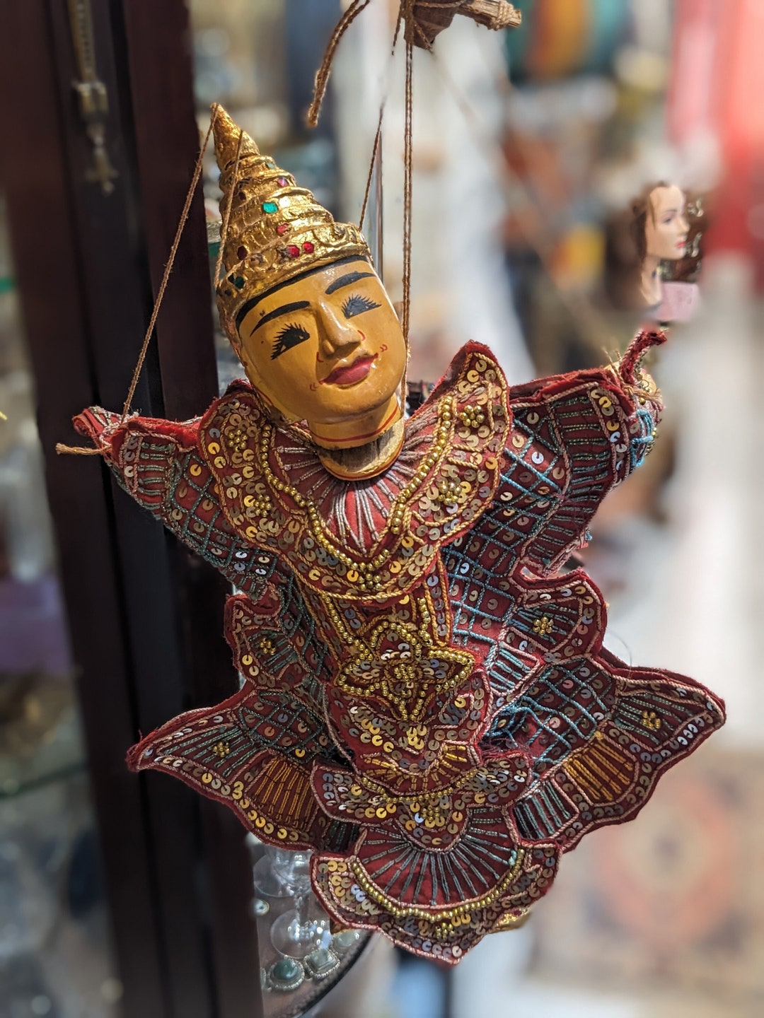 Puppet Marioneta Yugo Vintage Burmese Tha Gyar Min Myanmar - Etsy