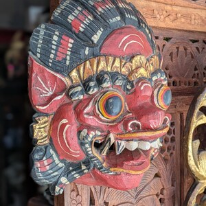 Vintage Demon Rakshasa Mask, Tribal Mask, Wall Mask, Wall Plaque, Home ...