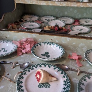 French Cabinet París Doll Size Dinner Service in Cabinet Brocade // 19 ...