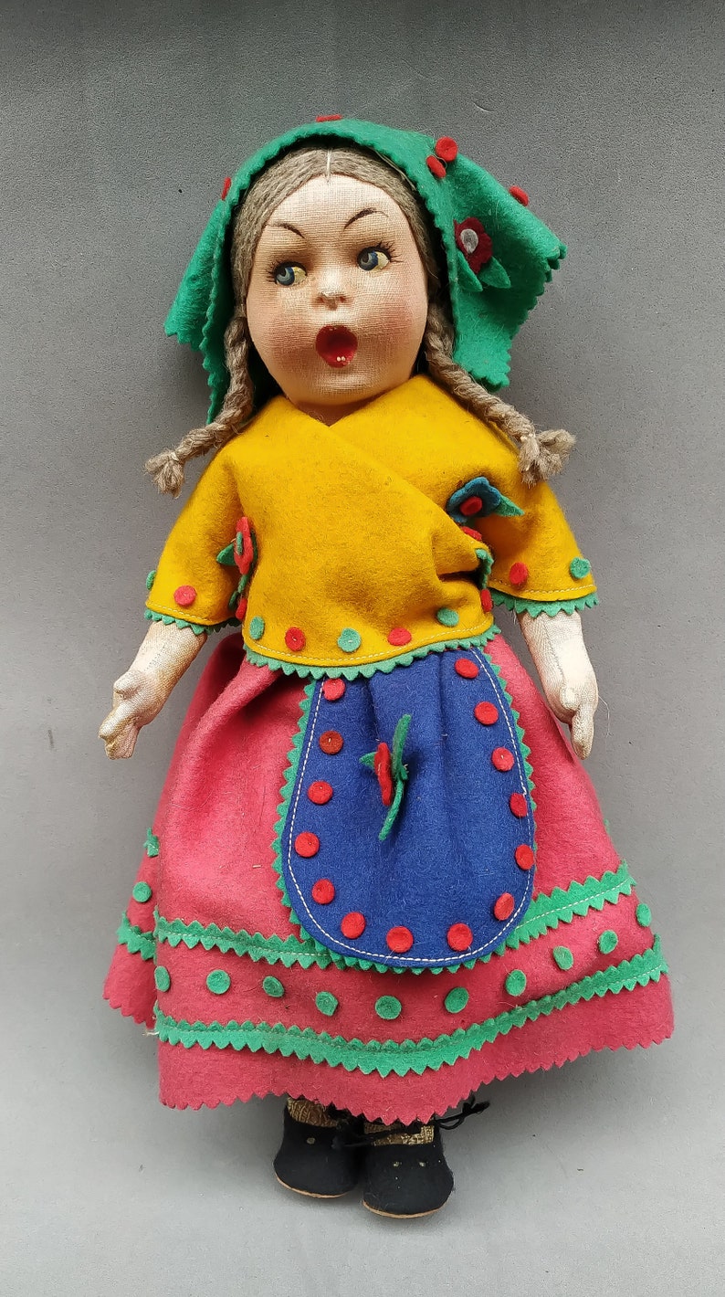 Antique Lenci Type Peasant Doll // Italian Folk Art - Etsy