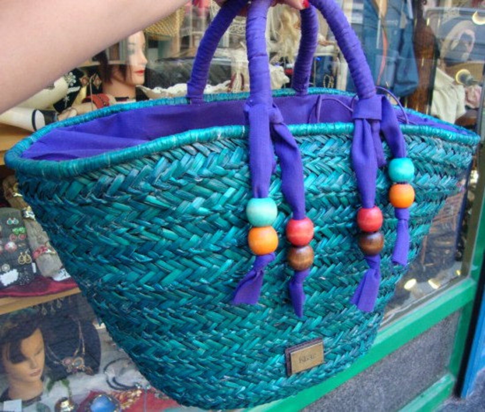 Large Handwoven Straw Bag Colorful /straw Beach Tote/ Green - Etsy