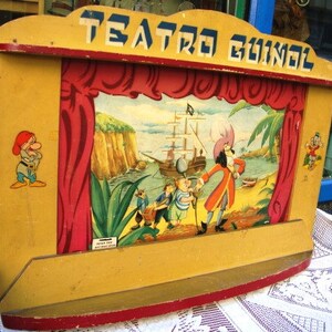 Vintage Puppet Spanish Theatre 1940s Disney Handmade Wooden Antique ...