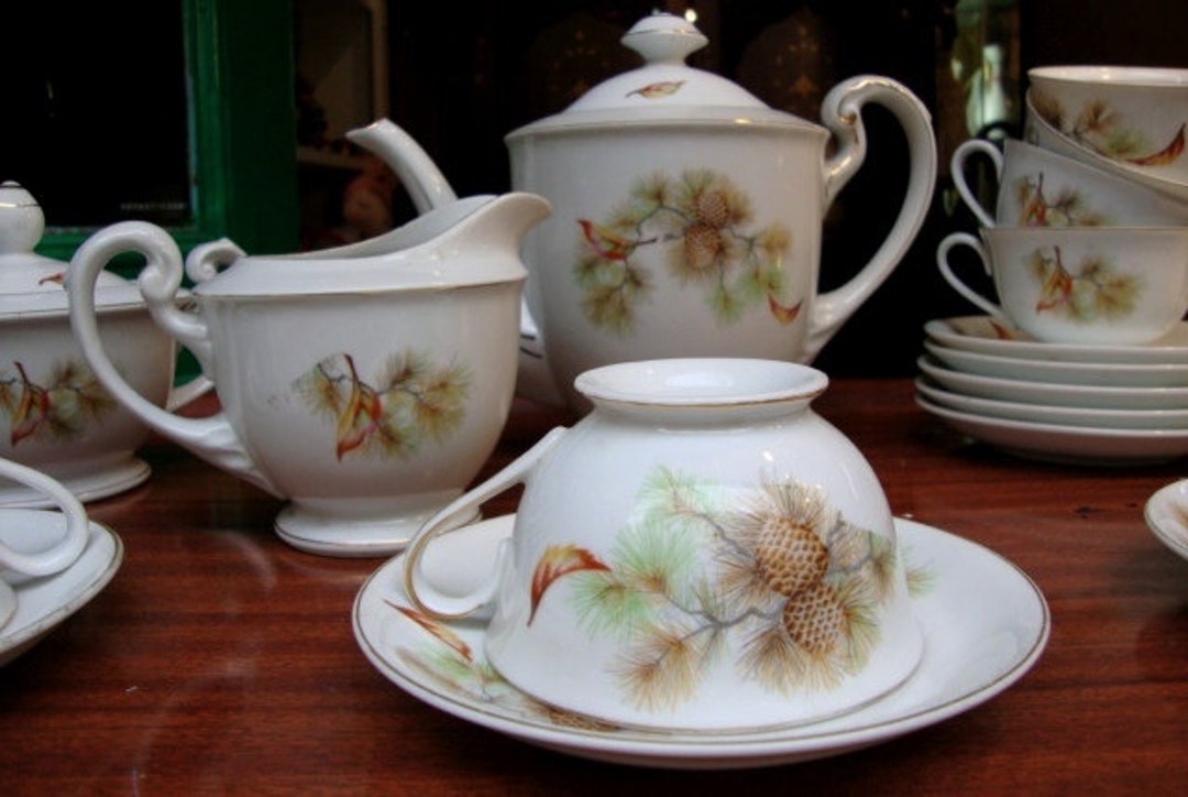 Exquisite Vintage 18 Piece Tea Set Porcelain K.C Made in Japan/ Tea Set ...