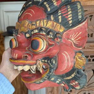 Vintage Demon Rakshasa Mask, Tribal Mask, Wall Mask, Wall Plaque, Home ...