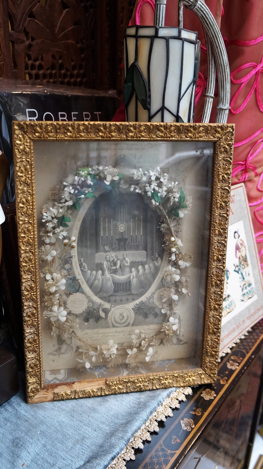 Antique Wardrobe Ornate Gold Frame With Mariee Crown // Wall - Etsy