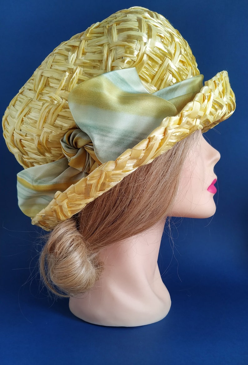 Vintage Hat Straw Yellow // Summer Hat // Wedding Hat - Etsy