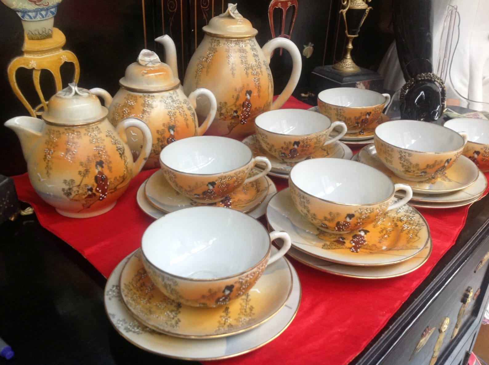 Vintage Asian Tea Set - Lithophane - Egg Shell Tea Set - Chaynyy Serviz ...