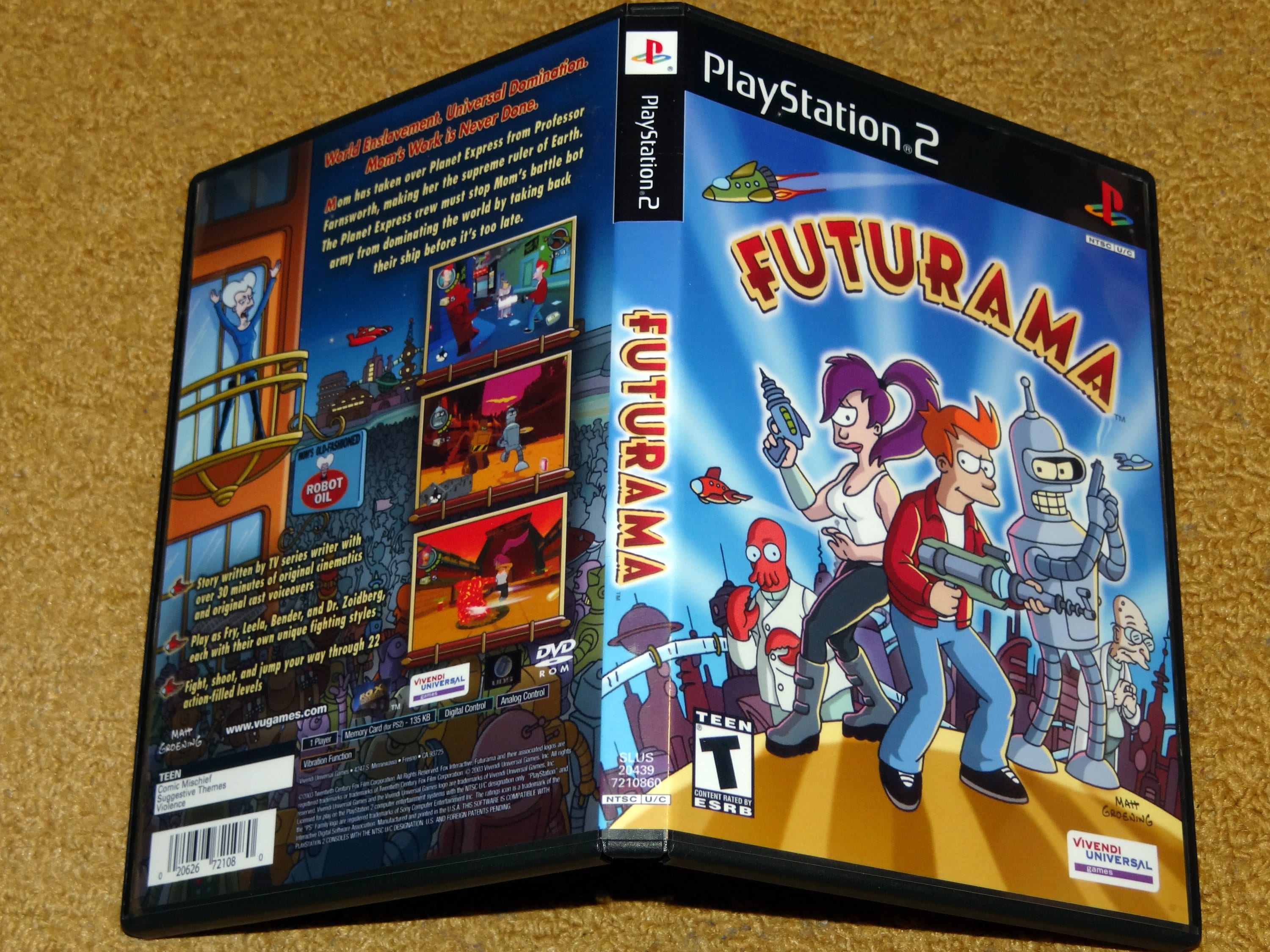 Custom Printed Futurama Playstation 2 Manual, Case Insert and Case ONLY ...