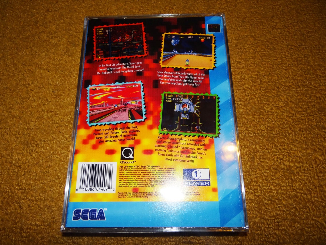 Custom Printed Sonic CD Sega CD Manual, & Case Insert (see Variations ...