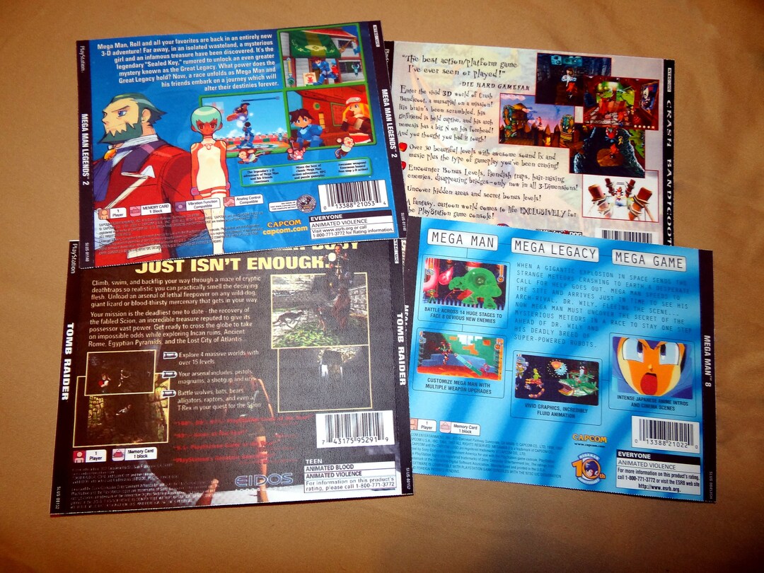 Custom Printed Playstation 1 Inserts Premium Option Available Select ...