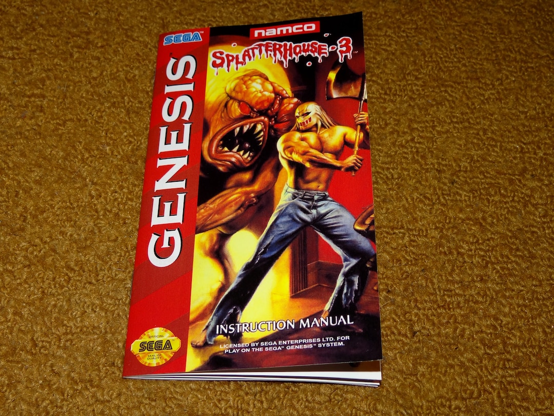 Custom Printed Sega Genesis Splatterhouse 3 Manual - Etsy