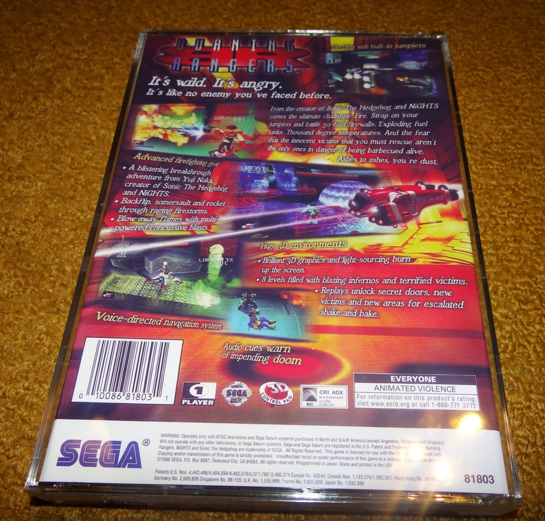 Custom Printed Sega Saturn Burning Rangers Manual and Case - Etsy