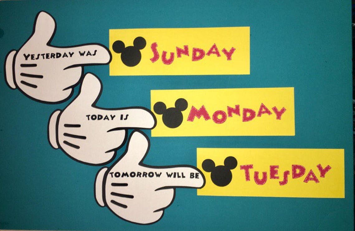 Days of the Week Mickey Mouse Theme Classroom Decor - Etsy
