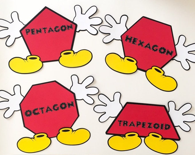ADDITIONAL SHAPES ONLY for Mickey Mouse Shapes Preschool Kindergarten ...