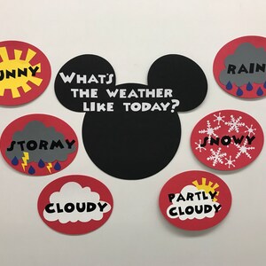 Kindergarten Preschool Disney Weather Chart Cards Mickey and Minnie ...