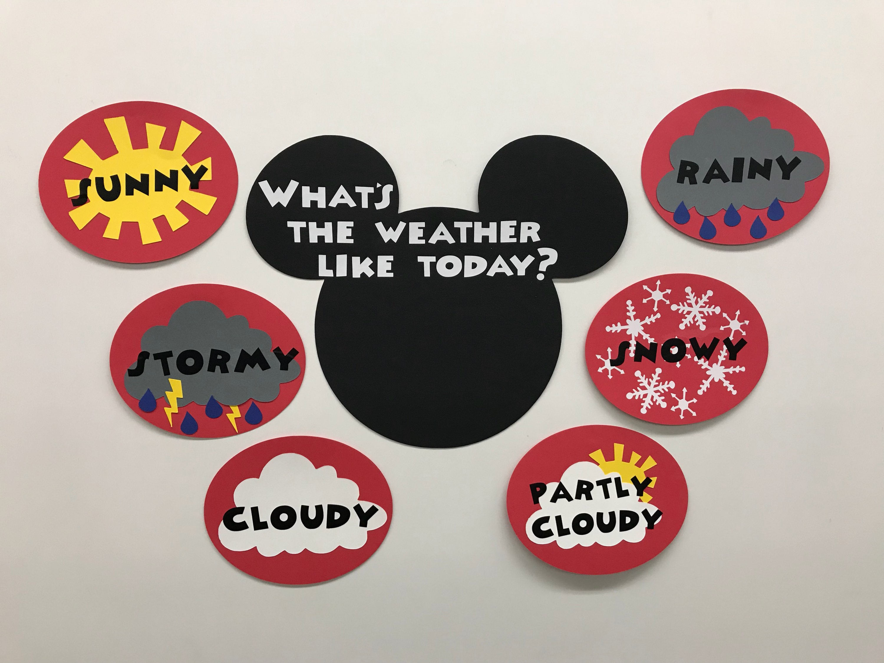 Kindergarten Preschool Disney Weather Chart Cards Mickey and | Etsy