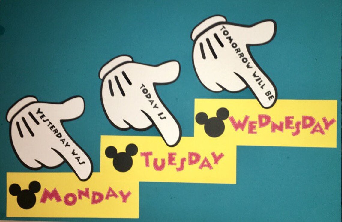 Days of the Week Mickey Mouse Theme Classroom Decor - Etsy Canada