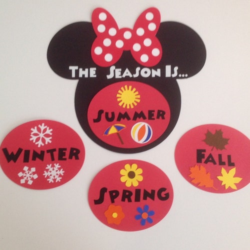 Kindergarten Preschool Disney Weather Chart Cards Mickey and - Etsy