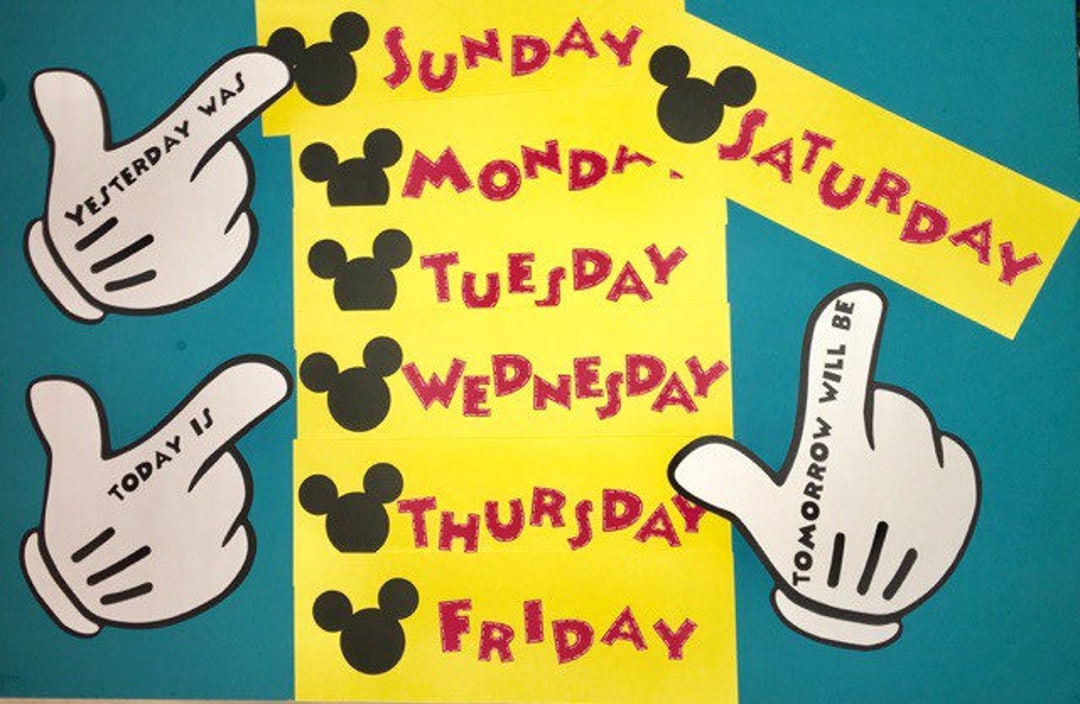 Days of the Week- Mickey Mouse Theme Classroom Decor - Kindergarten and ...
