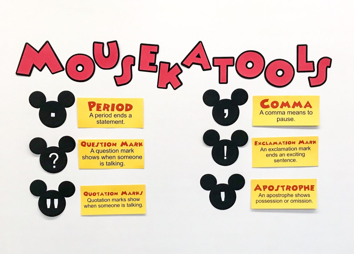 Newmickey Mouse Punctuation Grammar - Etsy