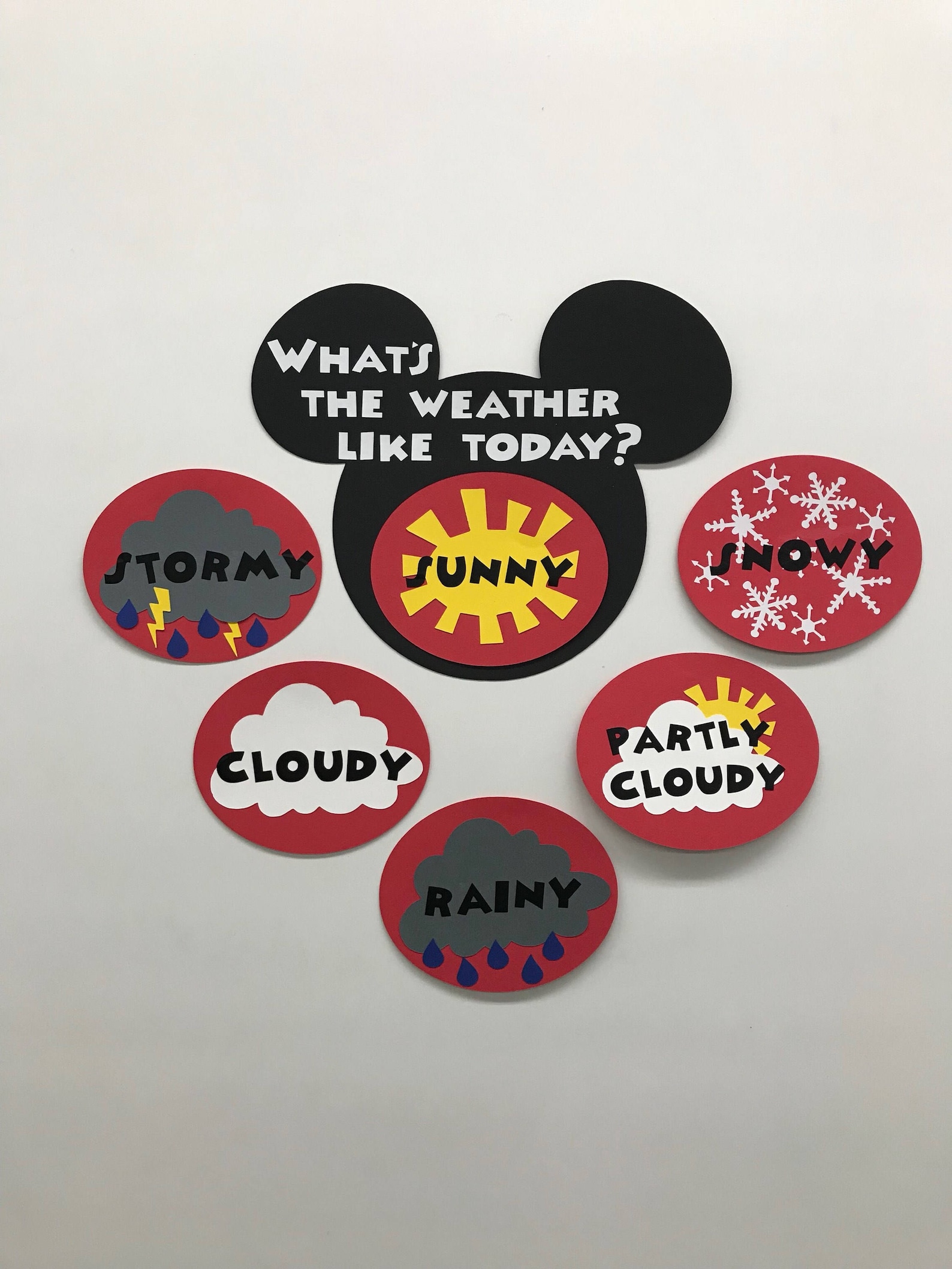Kindergarten Preschool Disney Weather Chart Cards Mickey and Minnie ...