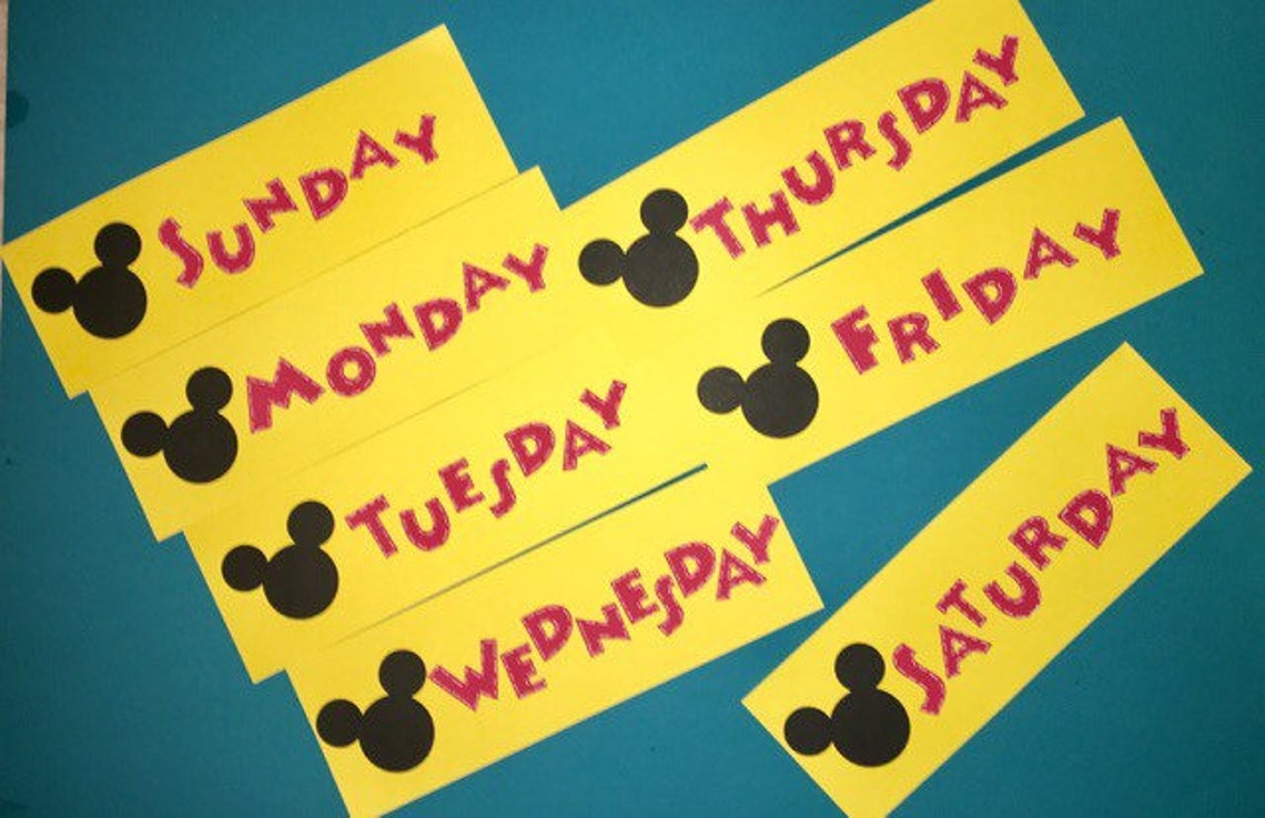 Days of the Week Mickey Mouse Theme Classroom Decor - Etsy