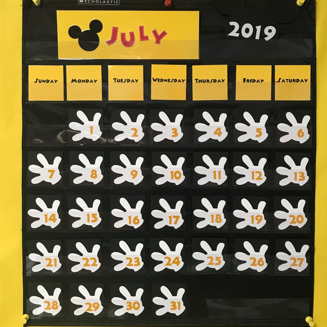 HANDS Kindergarten Preschool Disney 2024/2025 Calendar Black W/ White ...