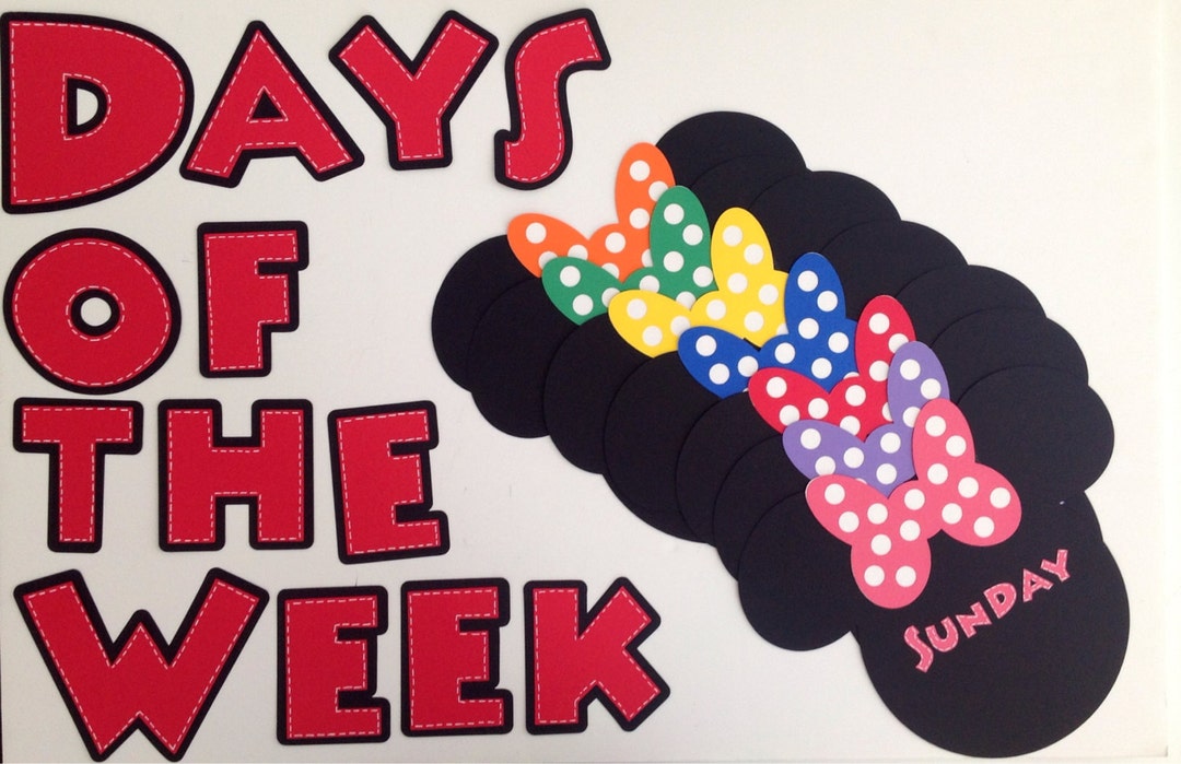 Preschool Kindergarten Classroom Mickey Minnie Mouse Days of the Week ...