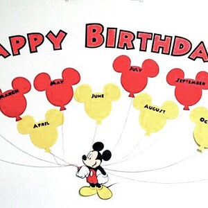 NEW ITEM! Mickey Mouse Birthday Chart Disney Classroom - Etsy