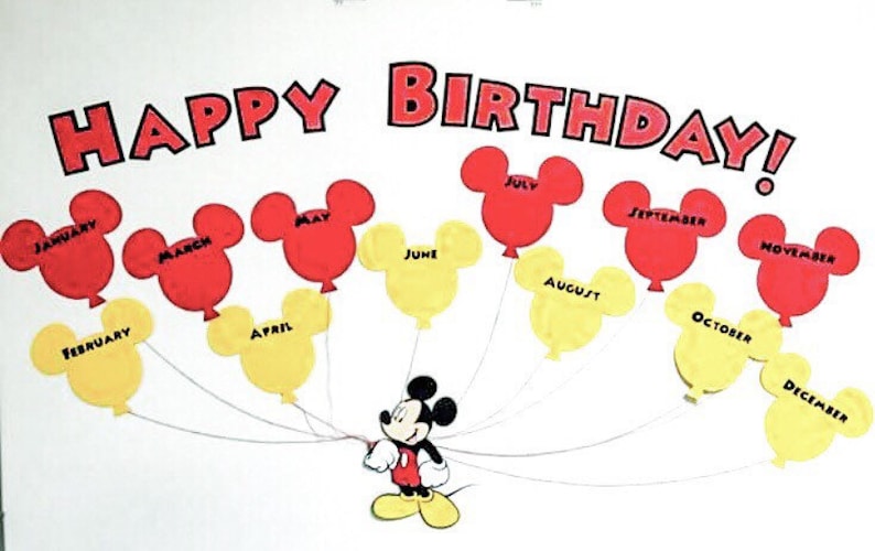 NEW ITEM! Mickey Mouse Birthday Chart Disney Classroom - Etsy