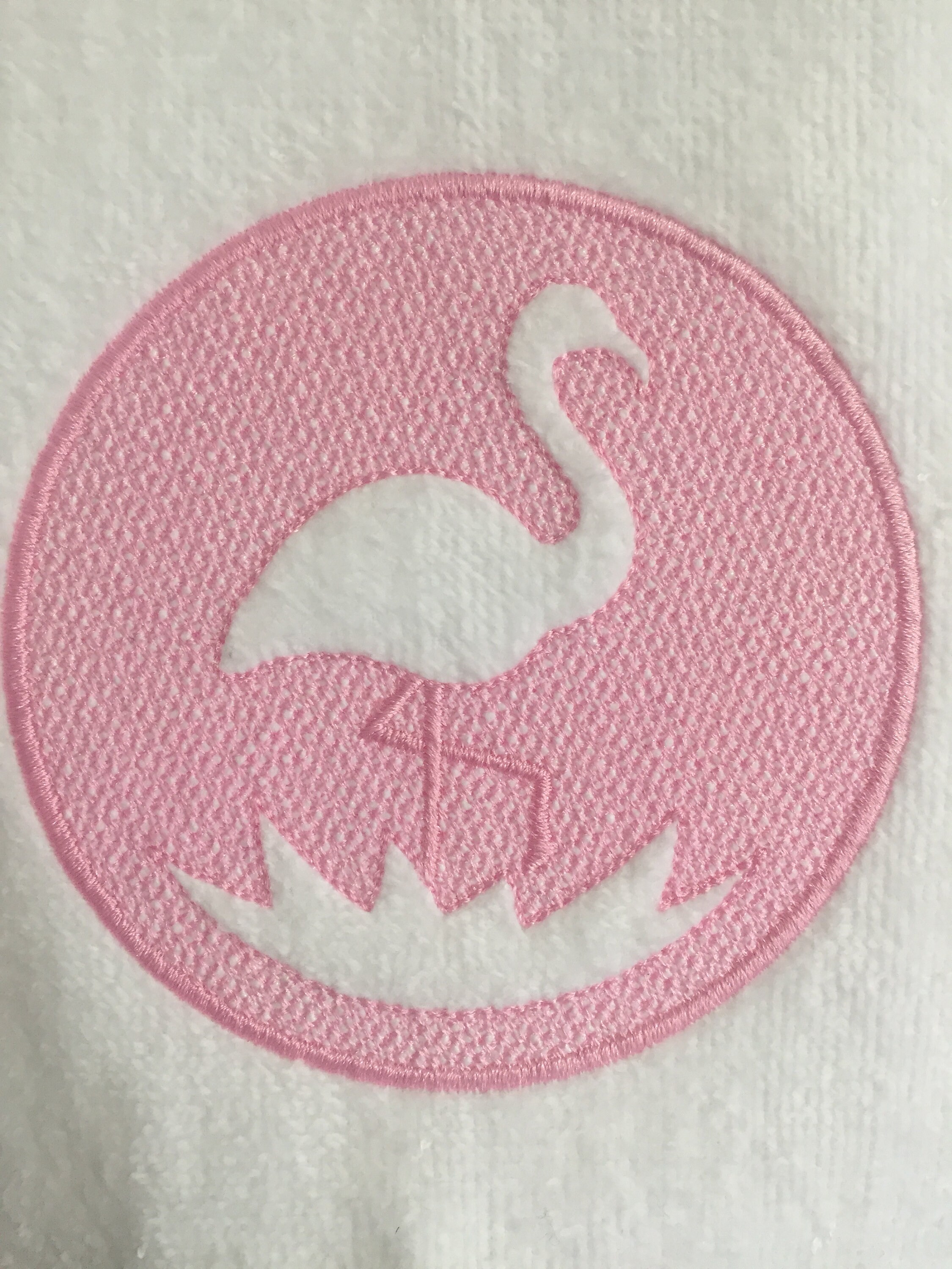 Pink Flamingo Embroidery Embossed Fingertip Towels, Flamingo Towel Set ...