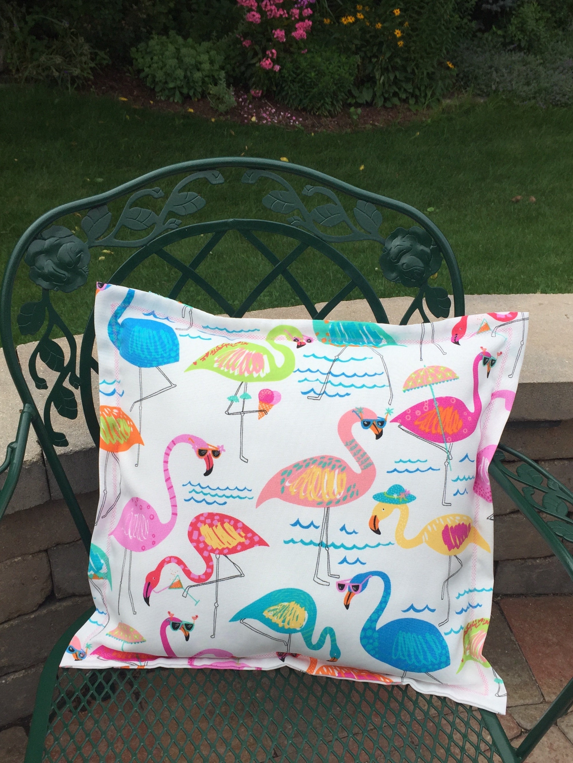 Pink Flamingo Outdoor Pillow Covers 18 X 18, A Unique Nautical Gift ...